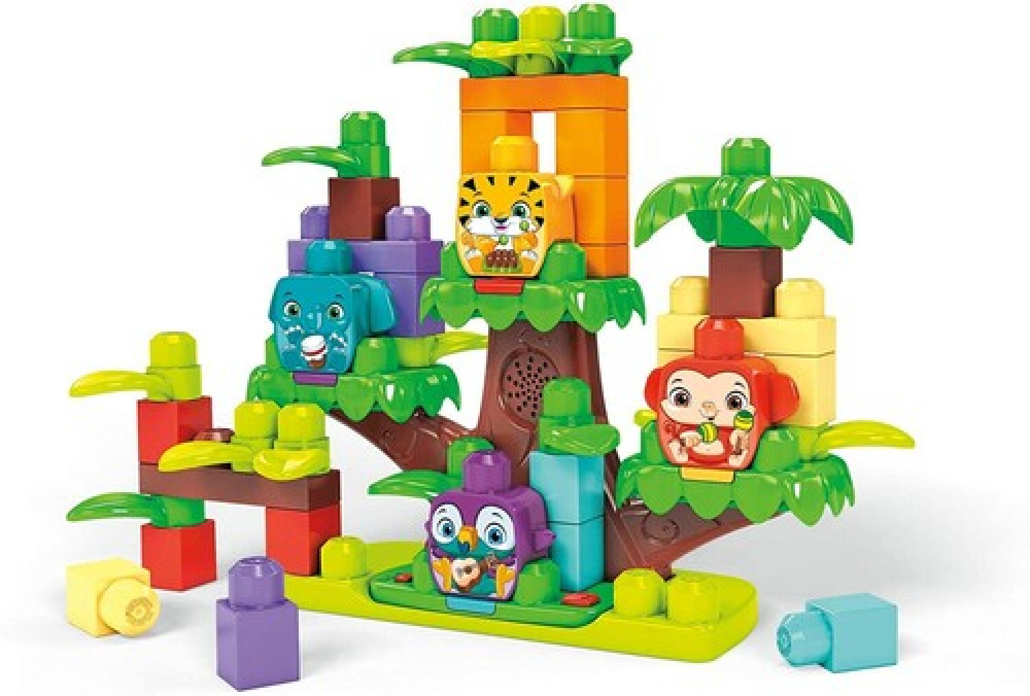 FISHER PRICE- MEGA BLOKS FIRST BUILDERS JUNGLE TREEHOUSE BAND 60PCS ...