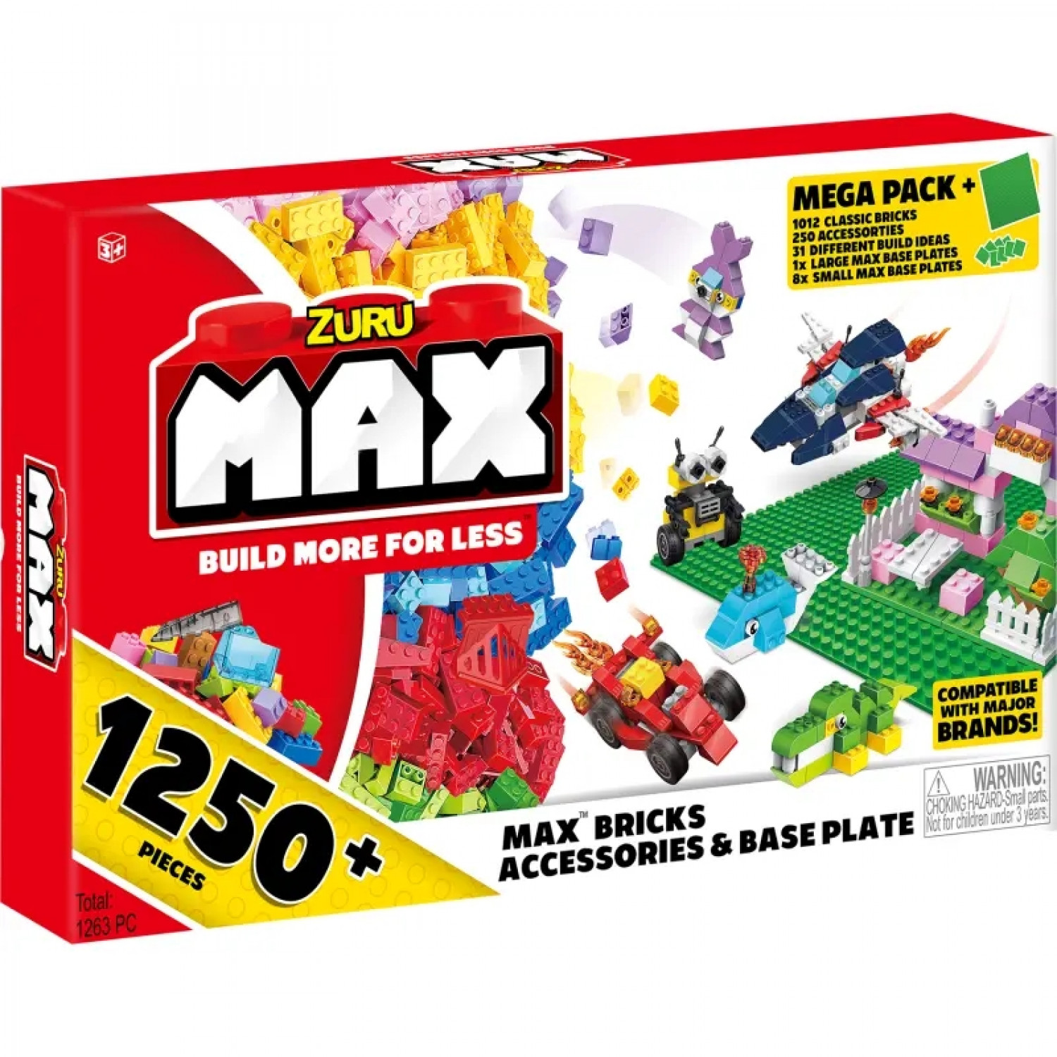 ZURU KOCKE MAX BRICKS MEGA PACK BUILDING BRICKS 1250+PCS - Magična oaza